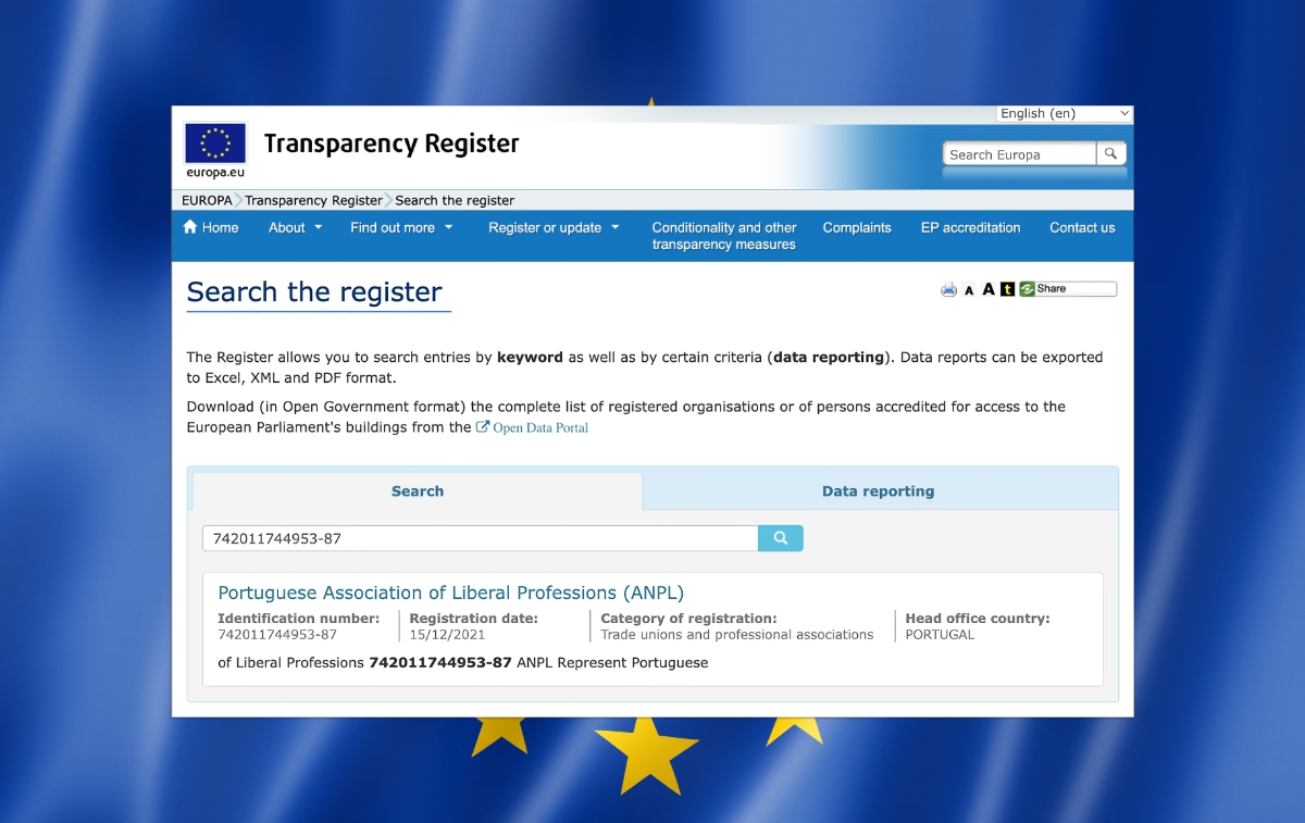 ANPL, the Portuguese Association of Liberal Professions is registed in ...